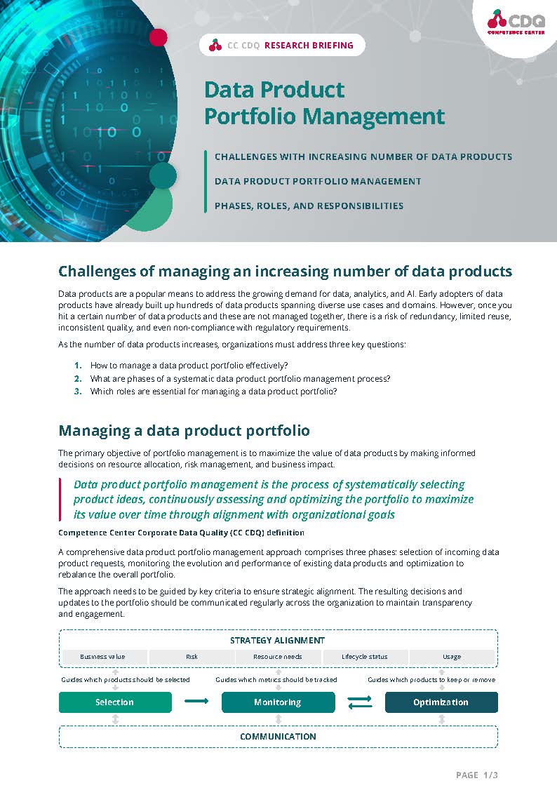 CC CDQ Research Briefing - Data Product Portfolio | CDQ